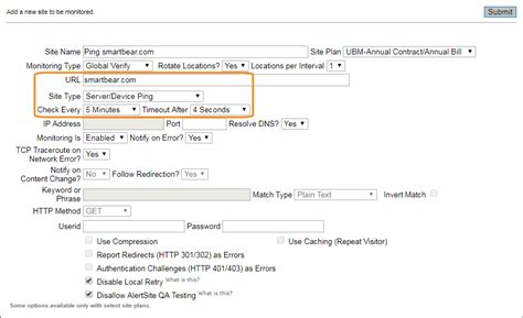Creating A Ping Monitor AlertSite Documentation