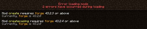 Create Requires A Version Which Is Not Available In Curseforge · Issue