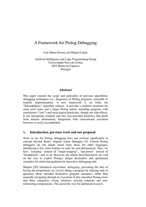 pdf a framework for prolog debugging