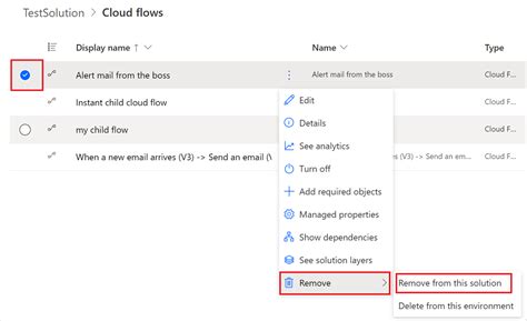 Learn How To Remove Or Delete Solution Aware Flows Power Automate Microsoft Learn