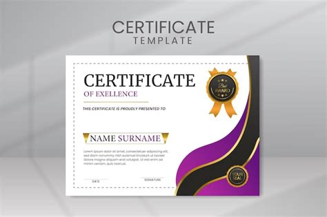 전문 졸업장 인증서 템플릿 디자인 프리미엄 벡터