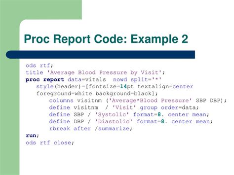 Ppt Sas Proc Report Proc Tabulate Powerpoint Presentation Free