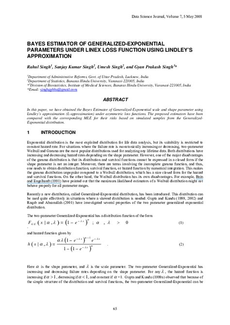 pdf bayes estimator of generalized exponential parameters under linex