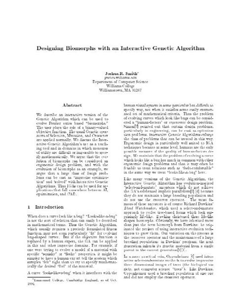 Designing Biomorphs With An Interactive Genetic Algorithm Sensor