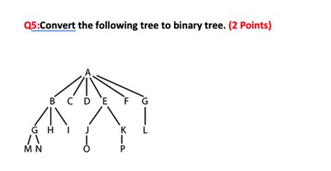 Solved Q5convert The Following Tree To Binary Tree 2