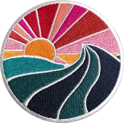 Patchclub Wave And Sun Aesthetic Colorful Ocean Patch 3 Inches