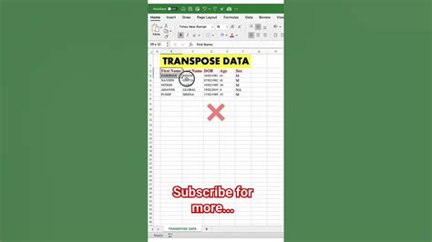 Learn To Transpose Data In Excel Advanceexcel Exceltips Exceltricks Microsoftexcel Youtube