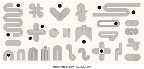 Geometric Stripy Pattern Design Line Art Stock Vector Royalty Free