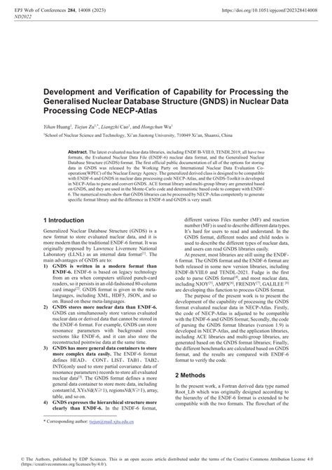 Pdf Development And Verification Of Capability For Processing The Generalised Nuclear Database