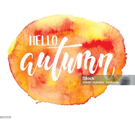 안녕하세요가 손 수채화 노란색과 오렌지 자리 고립 된 흰색 바탕에 그려진된 서 예 및 브러쉬 펜 글자 휴일 인사말 카드 및