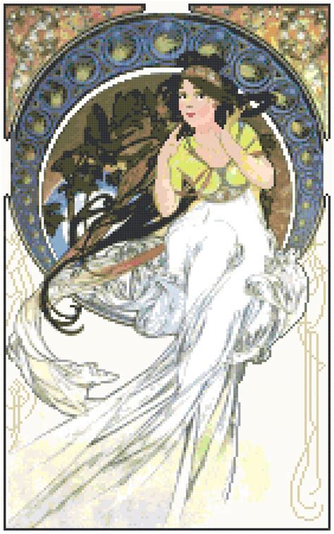 Music By Alphonse Mucha Pattern Chart Graph