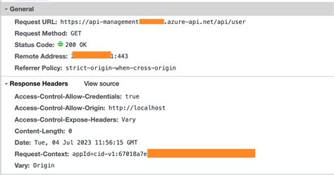 Azure Apim React App Sends Get Request And Get Response With Status Code 200 But The Request