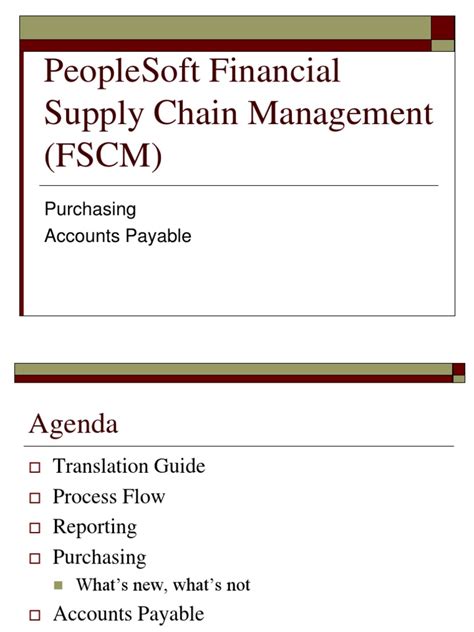 Peoplesoft Financial Supply Chain Management Fscm Pdf Accounts Payable Receipt