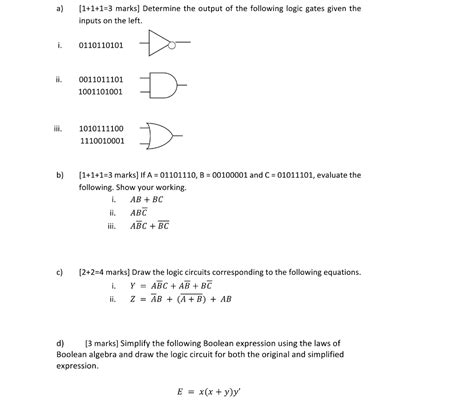 Solved A 111 3 Marks Determine The Output Of The