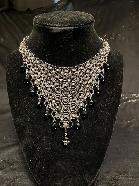 Helm Statement Handmade Chainmaille Necklace Etsy