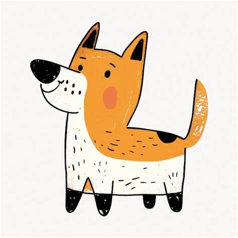 Милый мультфильм с собакой Премиум Ai сгенерированный вектор