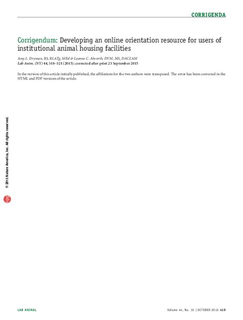 Pdf Erratum Corrigendum Developing An Online Orientation Resource For Users Of Institutional