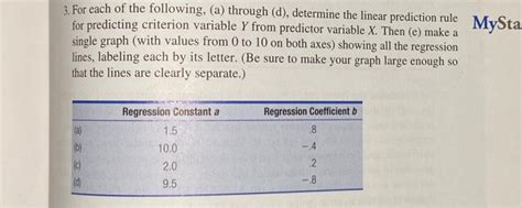 solved 3 for each of the following a through d