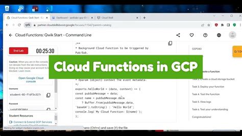 Cloud Function From Command Line Interface Gcp Qwiklab With Explanation Youtube