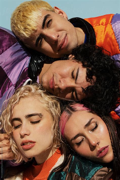 Multicultural Diversity And Friendship Female And Male Faces By