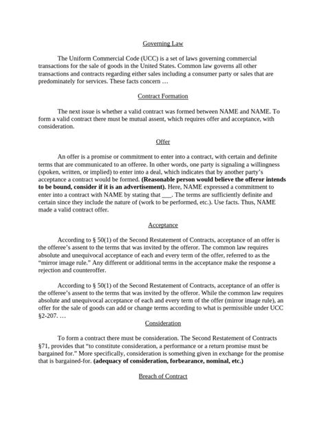 Contracts Irac Pdf Offer And Acceptance Doctrine
