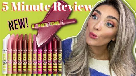 New Nyx Slick Click Fat Oil Shiny Lip Balm Swatches And Review Speed Review Youtube