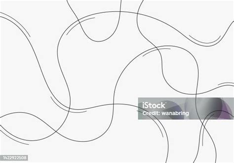 추상적 인 얇은 선 물결 모양의 그림 자유로운 모양 Temlate 곡선 스타일 아트웍의 원활한 배경 0명에 대한 스톡 벡터 아트 및 기타 이미지 Istock