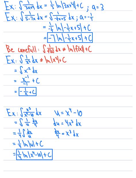 Natural Log Integrals Ex Fatty Dx S In 134 Tc A 3 Ex Fstxdx F Dx A S