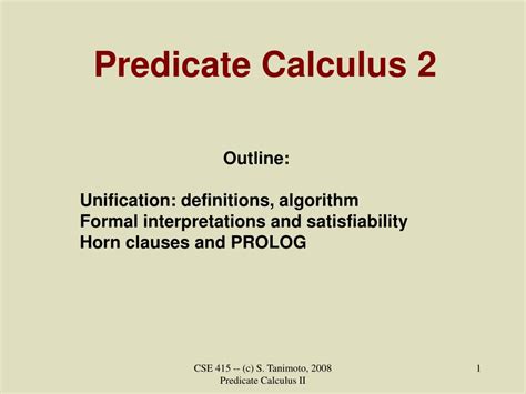 PPT Predicate Calculus 2 PowerPoint Presentation Free Download ID 4272757