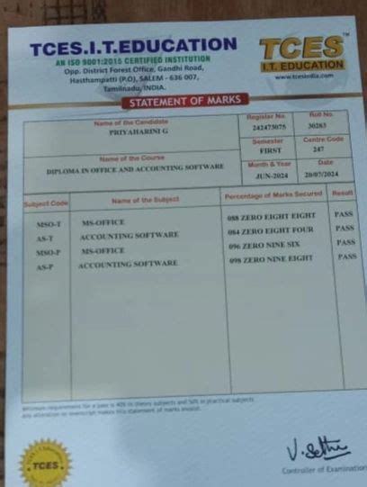 Priyaharini G On Linkedin Im Over The Moon Just Received My Marksheet For Diploma In Office And