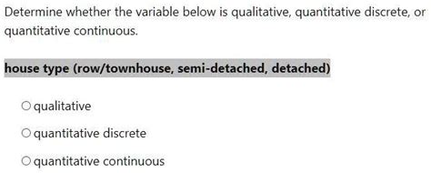 solved determine whether the variable below is qualitative