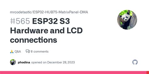 Esp32 S3 Hardware And Lcd Connections · Mrcodetastic Esp32 Hub75 Matrixpanel Dma · Discussion