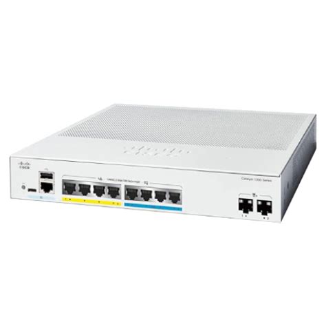 Cisco C1300 8MGP 2X Catalyst 8 Port L3 Managed 1 2 5GbE PoE Access Switch W 2 X 10G SFP Ports
