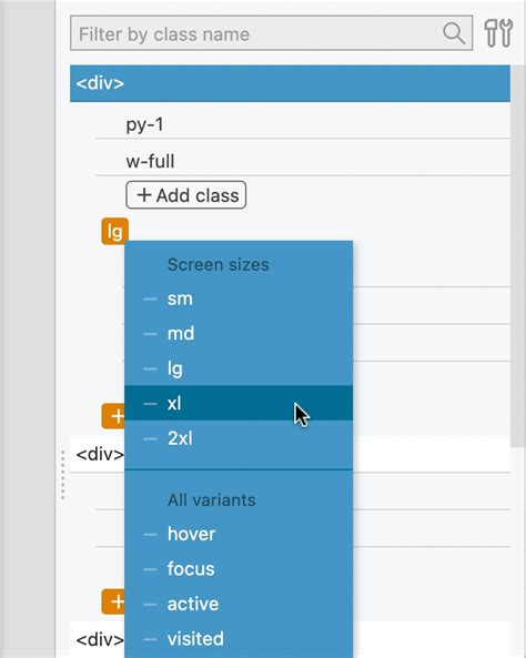 Class Tree Inspector Pinegrow Web Editor