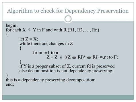 Ppt Dependency Preserving Decomposition Powerpoint Presentation Free Download Id481609