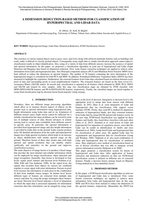 Pdf A Dimension Reduction Based Method For Classification Of