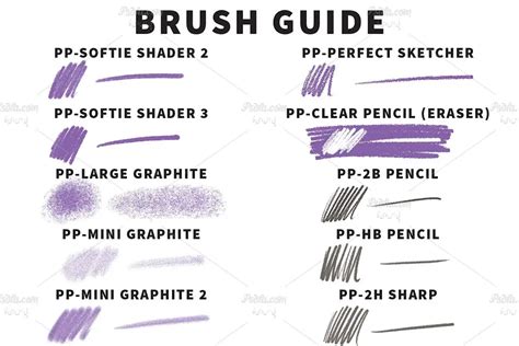 20 براش مداد برای فتوشاپ و اسکچ در شکل و طرح های مختلف 🔥کد فایل 11569
