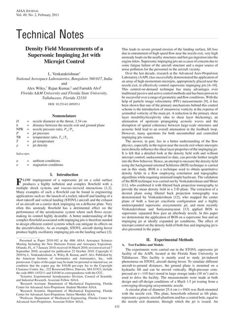 Density Field Measurements Of A Supersonic Impinging Jet With Microjet Control Pdf