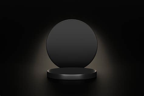 럭셔리 빈 검은 연단 프리젠 테이션 장면 3d 플랫폼 배경 쇼케이스 현대 스포트라이트 제품 스튜디오 또는 받침대 무대 디스플레이 스탠드 및 어두운 배경에 빈 전시 쇼룸 선반