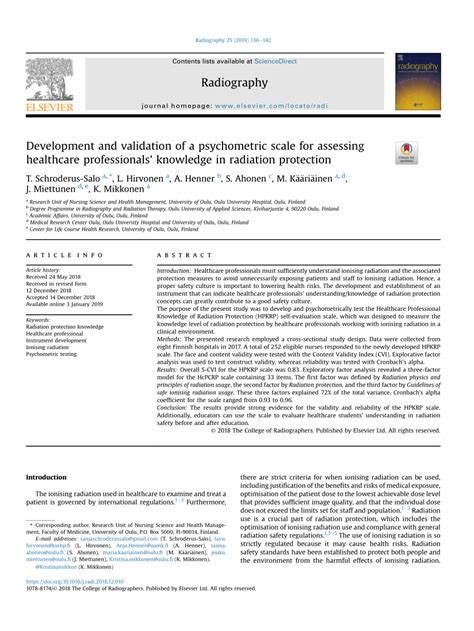 Pdf Development And Validation Of A Psychometric Scale For Assessing Healthcare Professionals