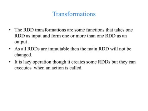 rdd transformations bda pptx databases computer software and applications
