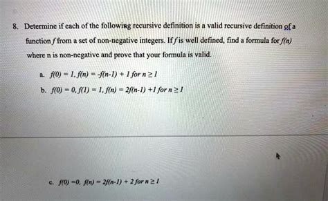Solved Determine If Cach Of The Following Recursive Definition Is Valid Recursive Definition