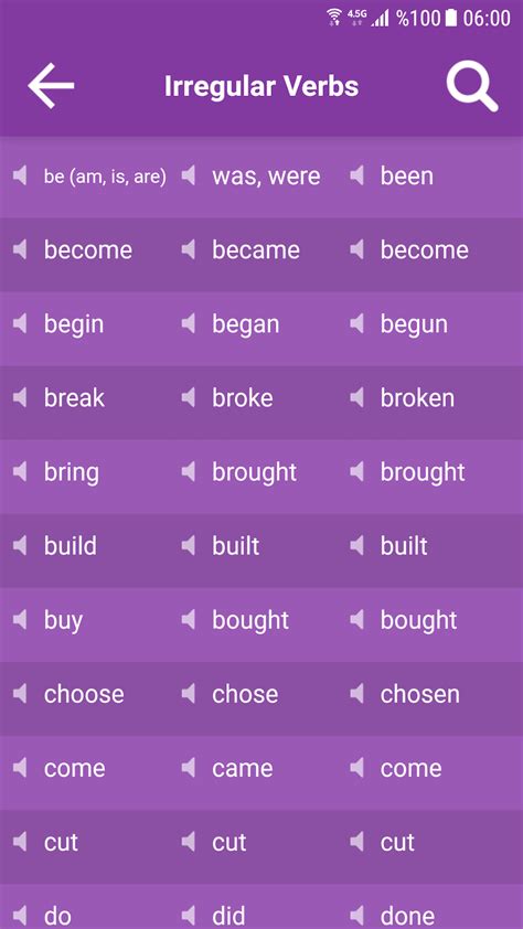 English Irregular Verbs Para Android Descargar