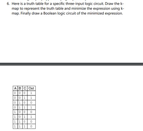 Solved 6 Here Is A Truth Table For A Specific Three Input