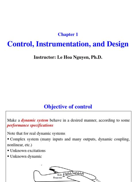 Chapter 1 Control Instrumentation And Design Pdf Actuator Sensor
