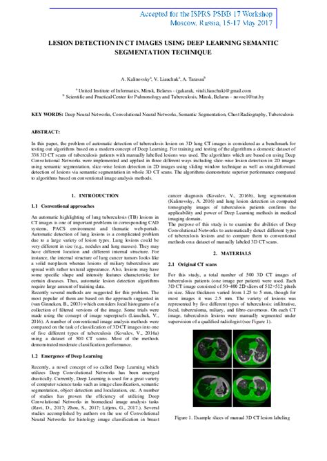 Pdf Lesion Detection In Ct Images Using Deep Learning Semantic