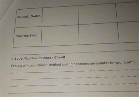 Explain Why Your Chosen Method And Components Are Suitable For Your Alarm