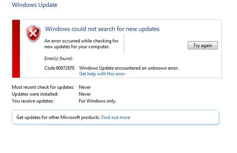 Fout Code 80072EFE Windows Update Werkt Niet IT Oplossingen
