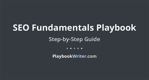 Seo Fundamentals Playbook Rplaybookdirectory