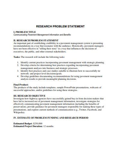 12 Research Problem Statement Templates In PDF MS Word Google Docs Apple Pages